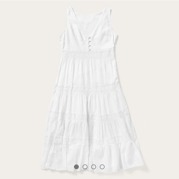 Stetson | Dresses | Stetson White Linen Sleeveless Gathered Tier Dress | Poshmark